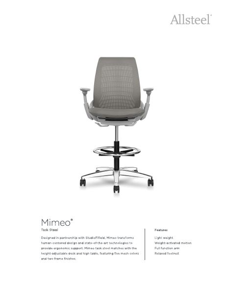 Mimeo Task Stool Sell Sheet | Lamex Office Furniture | Official Website ...