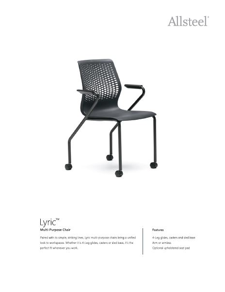 Lyric Multi Purpose 4-Leg Chair Sell Sheet | Lamex Office Furniture ...