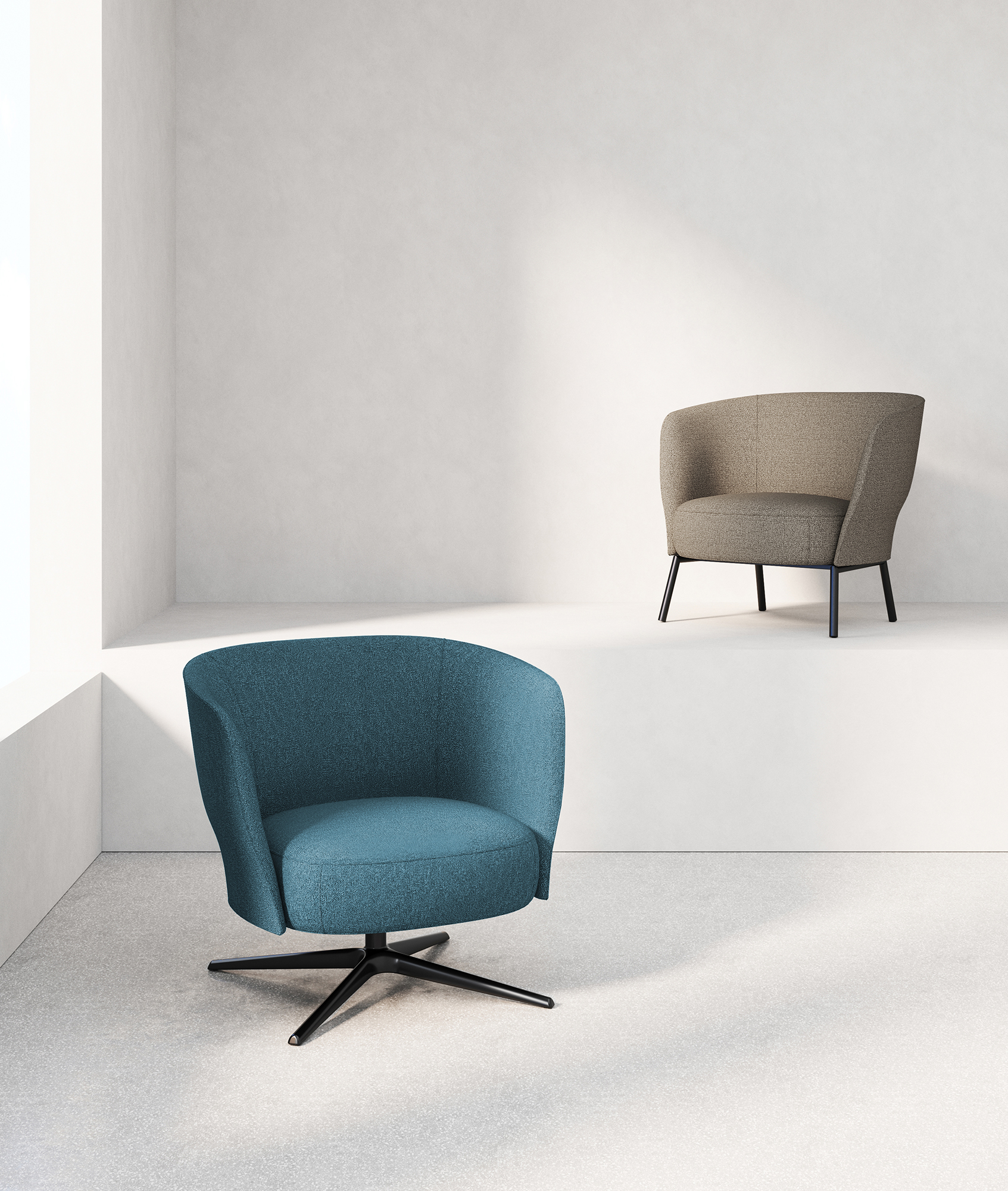 Playces Capsule_Cape 4-Star Leg and Metal 4-Leg Lounge Chair | Lamex ...