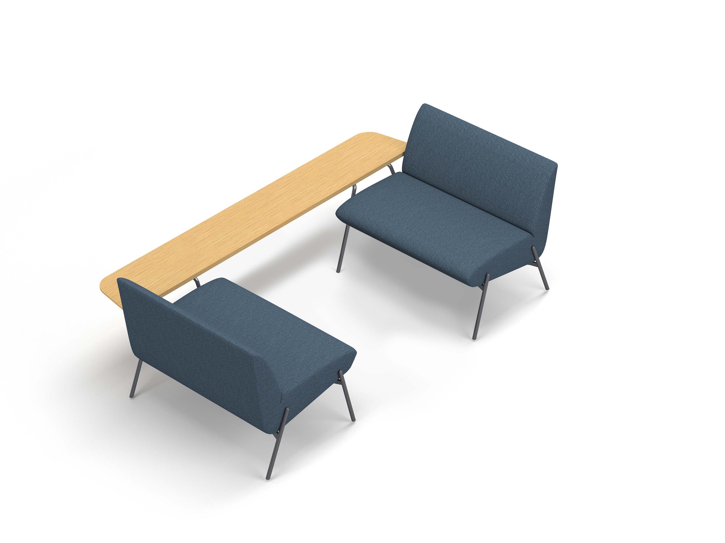 Perch Low Back 4P Duo Side Ledge_MD17_Oak310 | Lamex Office Furniture ...