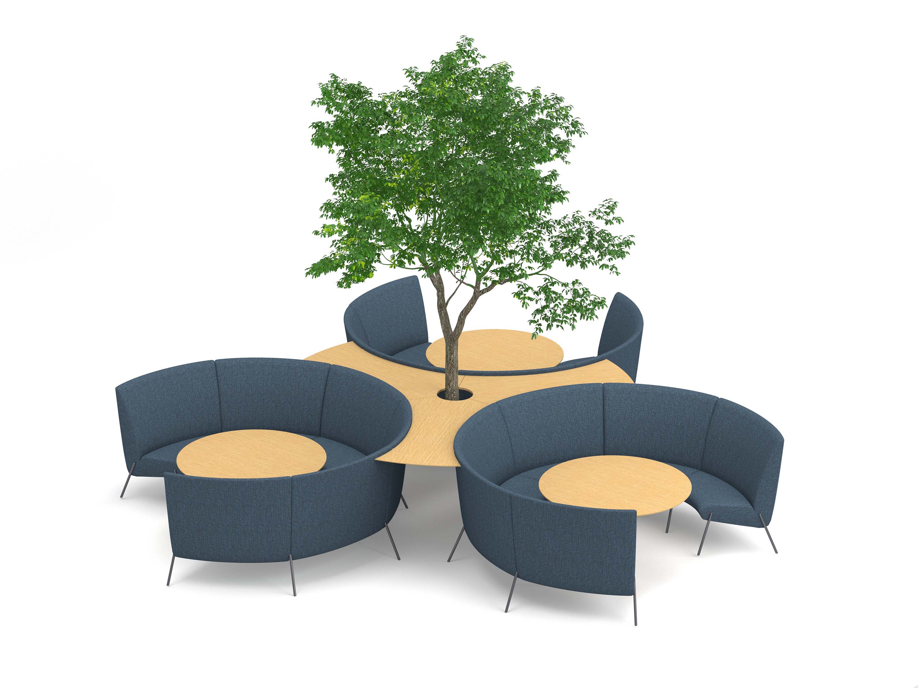 Perch Diner with Daily Round Table and Artificial Plant_MD17_Oak310 ...