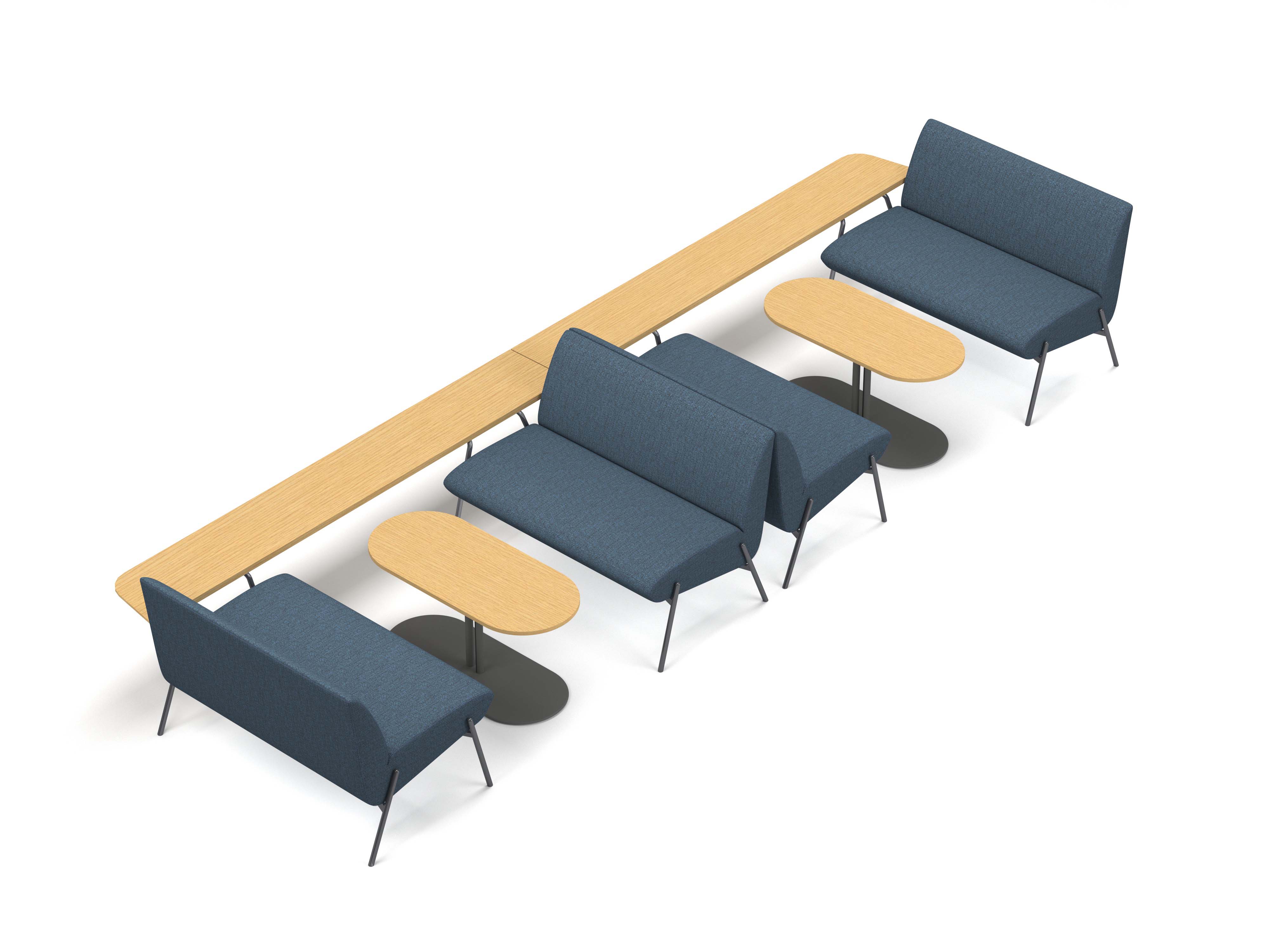 Perch Low Back 8P Duo Side Ledge_MD17_Oak310 | Lamex Office Furniture ...