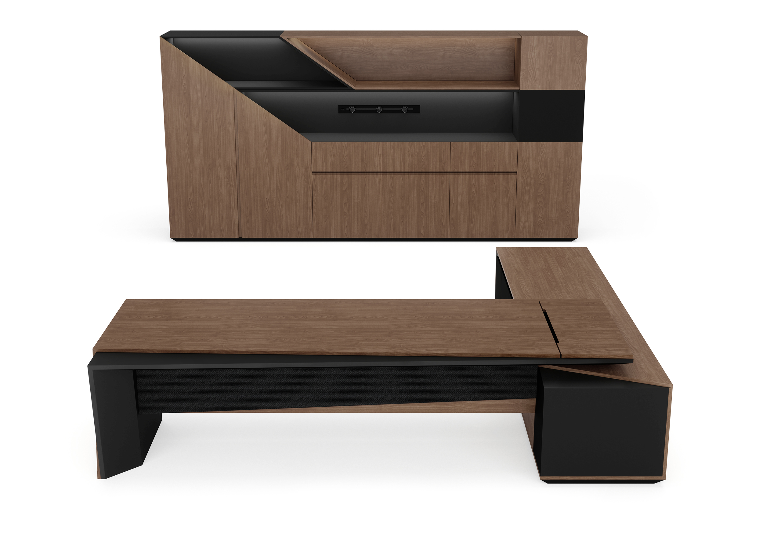 11 - Apex - Executive Desk with Back Credenza_Mount Everest | 美时办公家具 | 美时官网