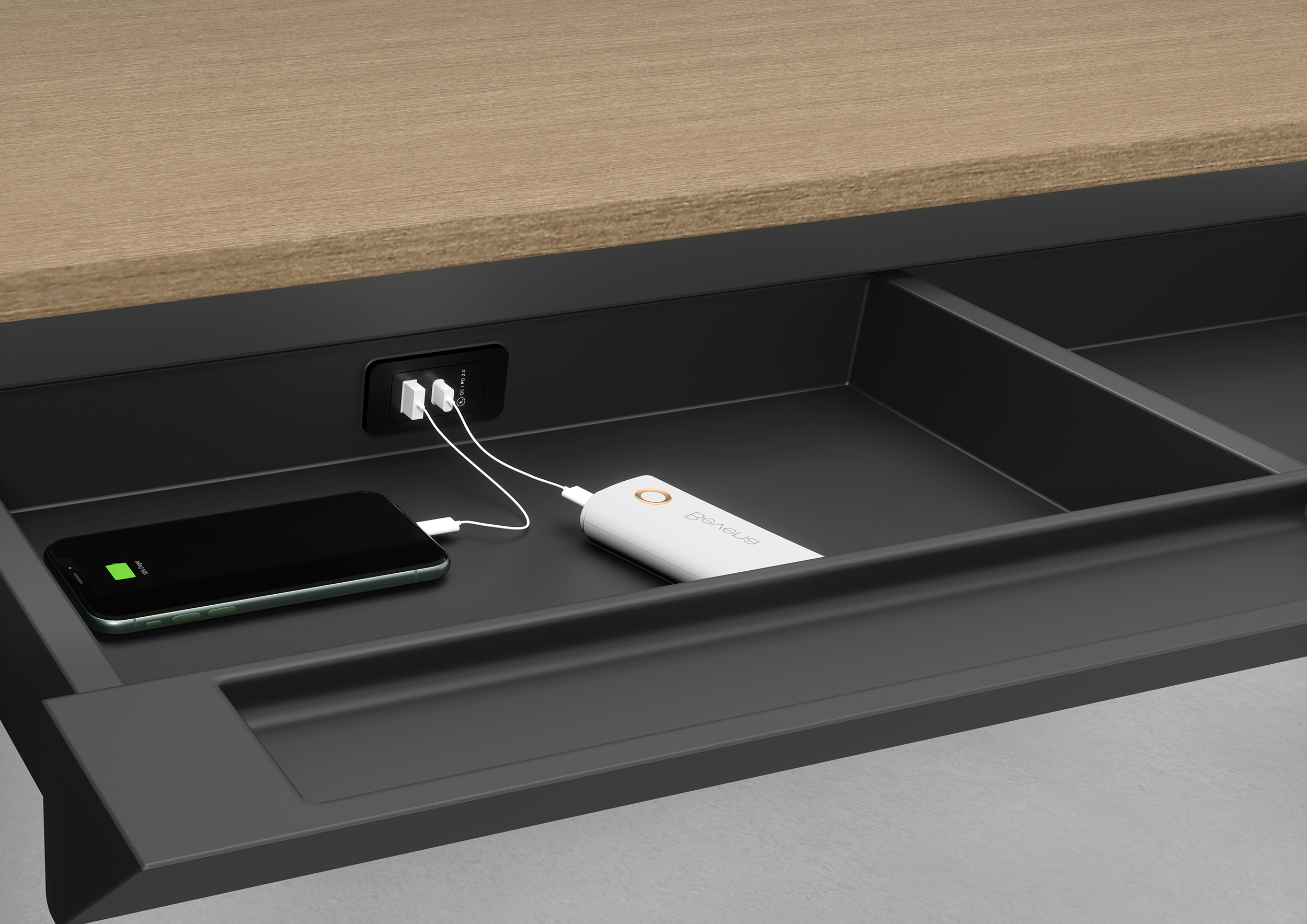 41 - Apex - Drawer with Hidden Charging Socket | Lamex Office Furniture ...