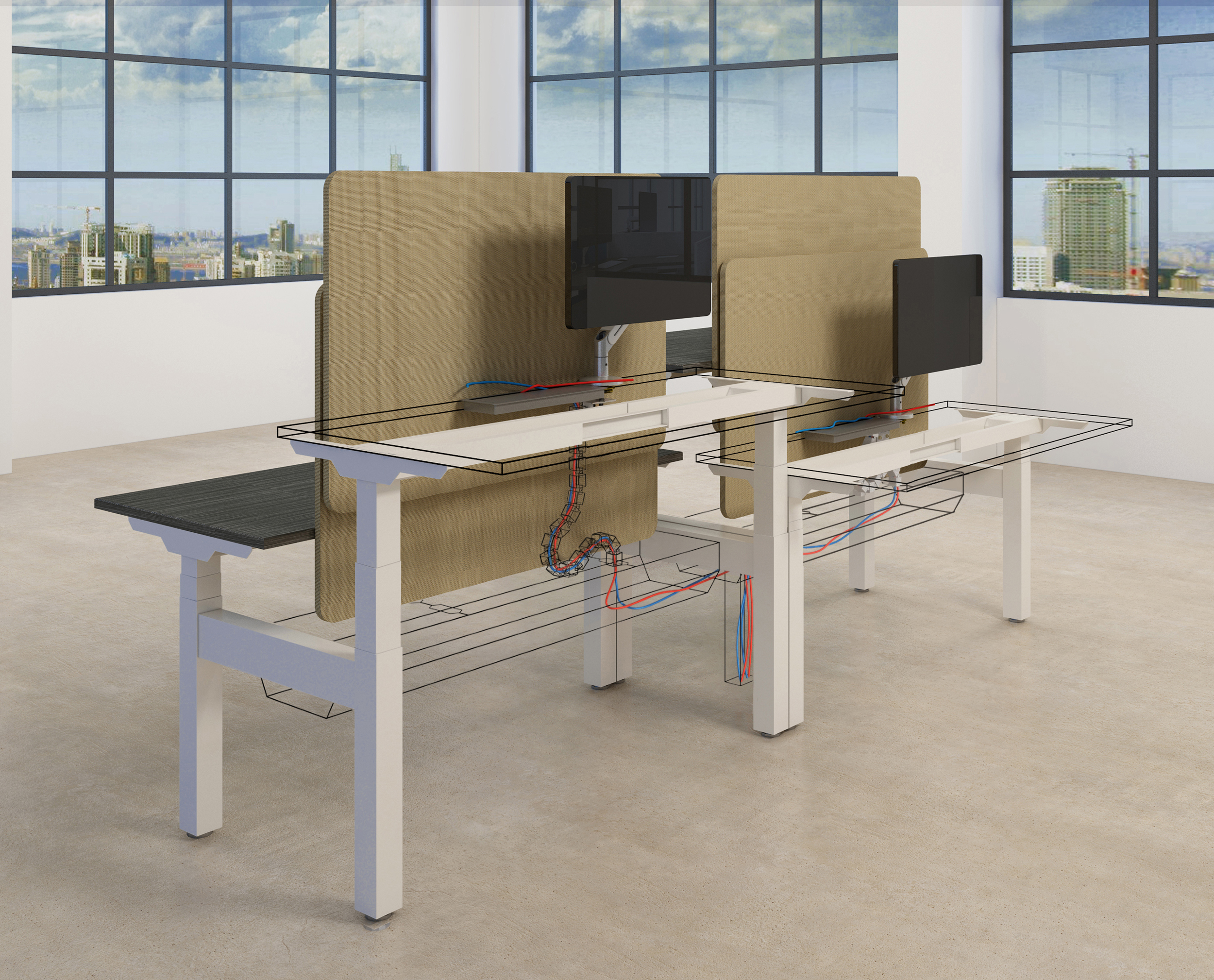4 - Height-adjustable Desk Cable Management.jpg | Lamex Office ...