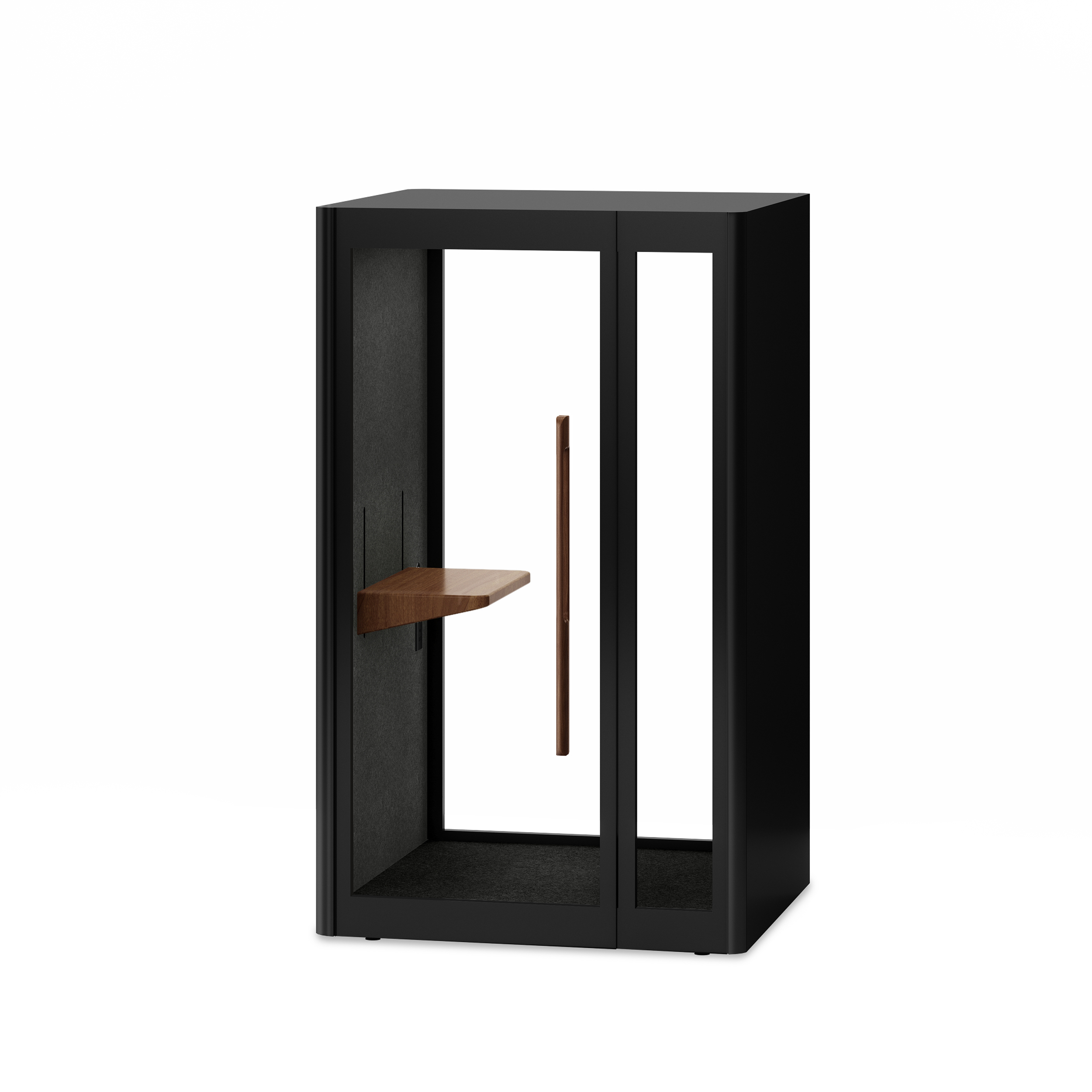45 - Lumin 1P Plus Phone Booth (HPL)- Jet Black (JBK) and Walnut (WA ...