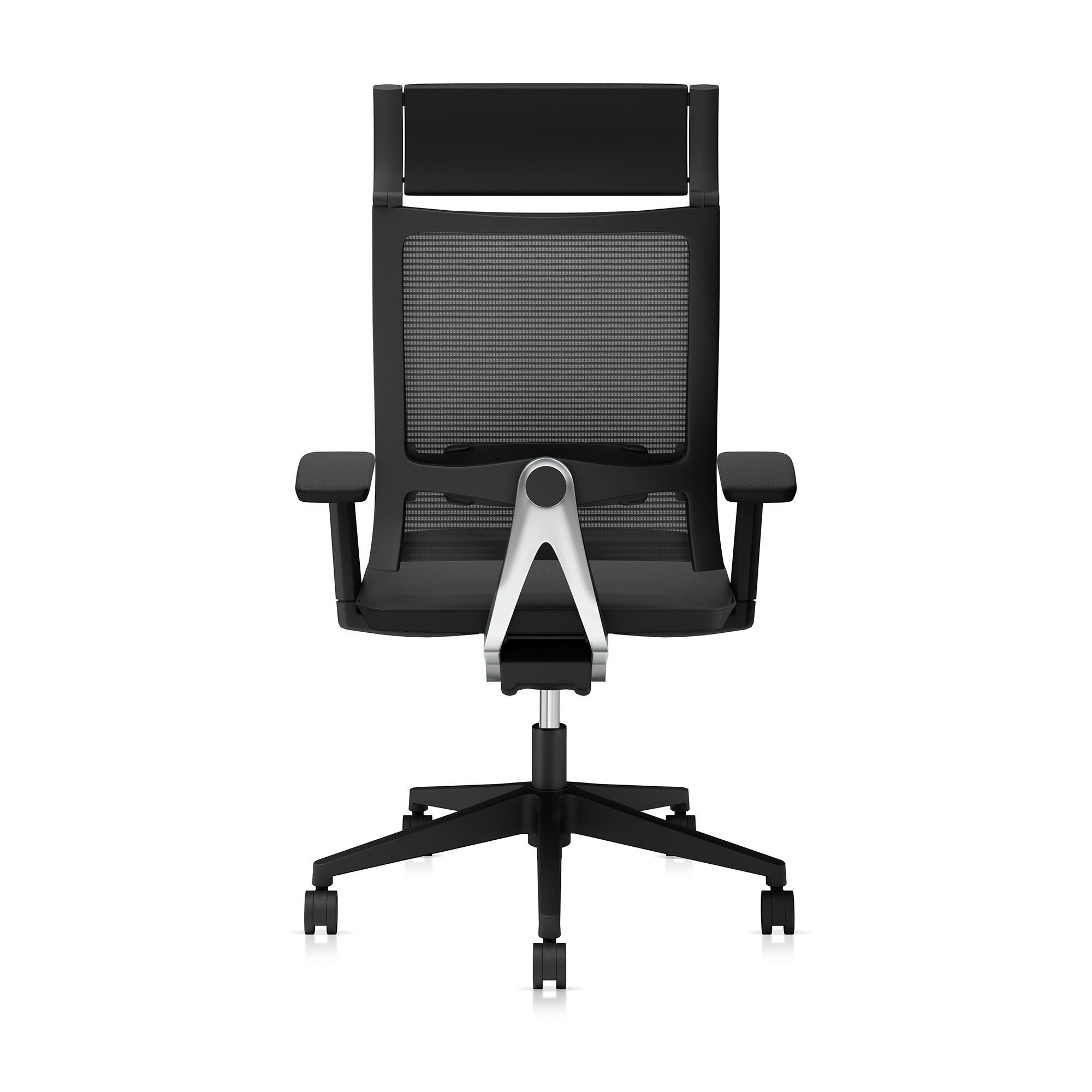 10 - Open Up Chair with Headrest - Black Frame, Wintex Mesh and Black ...